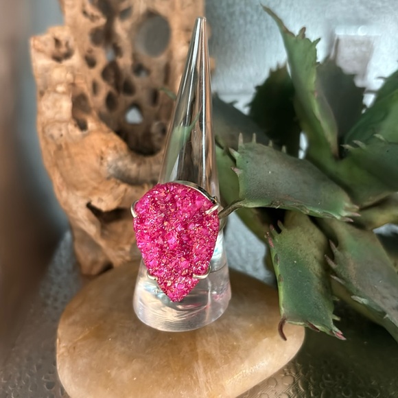 Jewelry | Size 7 12 Pink Titanium Druzy Ring 925 Protection Stone ...